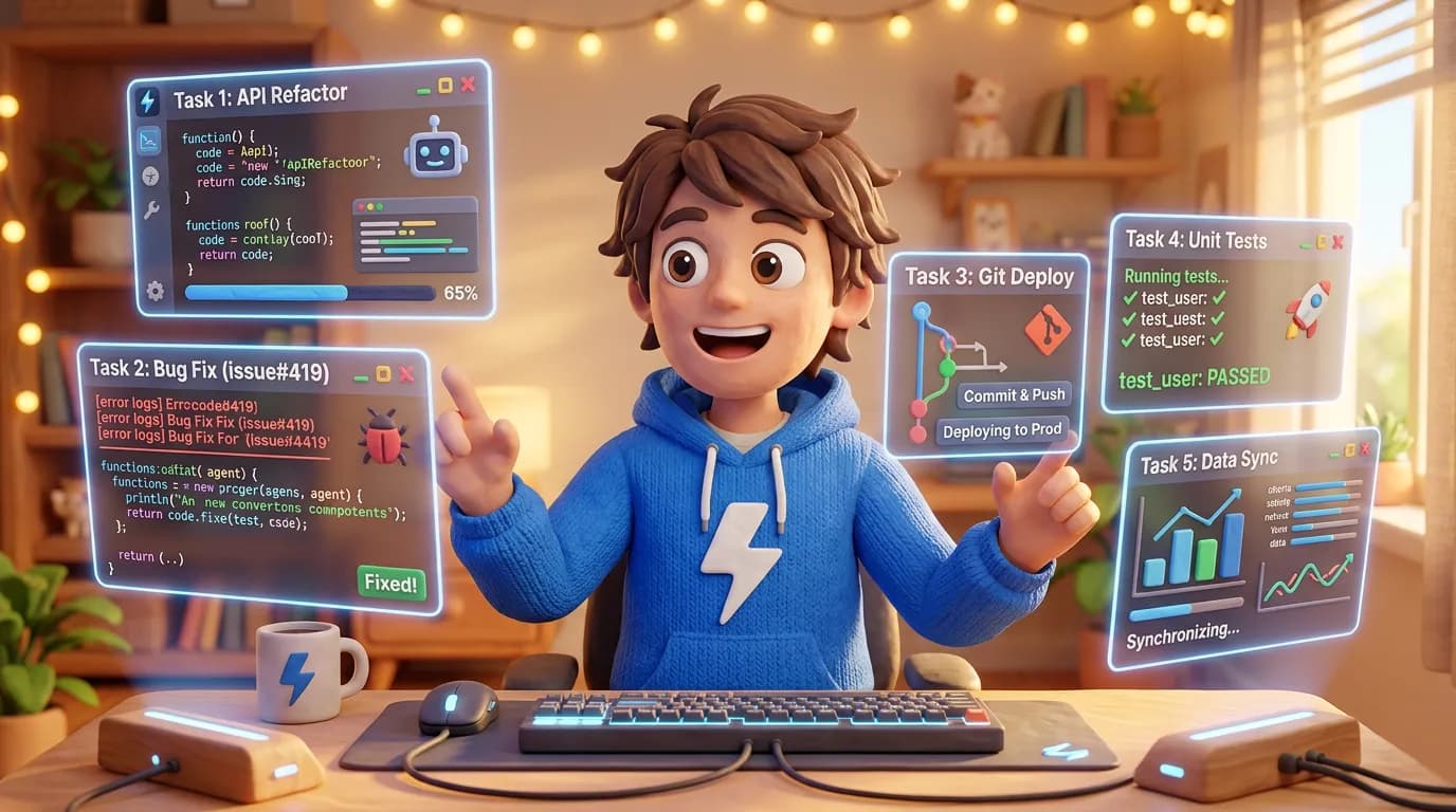 Cursor agent running multiple parallel tasks with Blink Cloud infrastructure connected