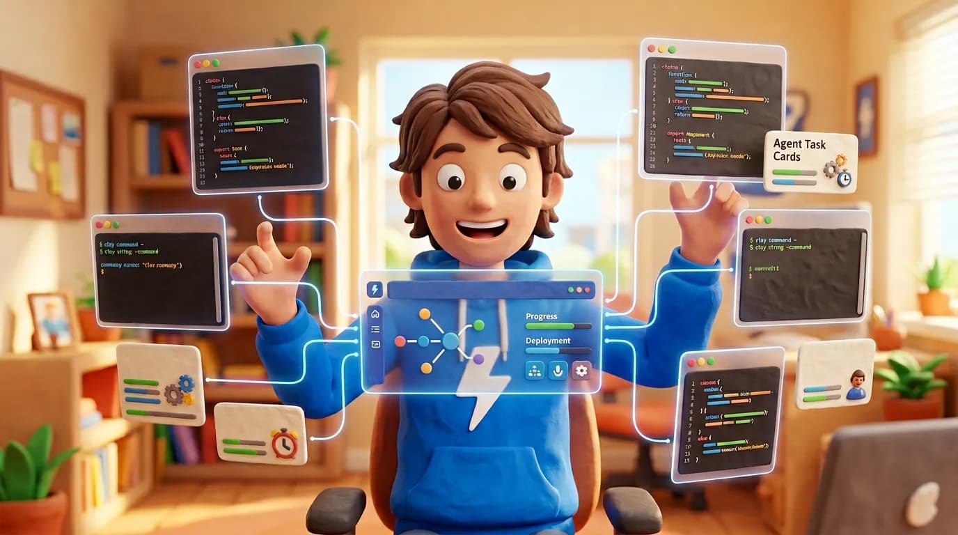 Developer using Claude Code with Blink plugin to deploy a full-stack app with database, auth, and hosting in one command