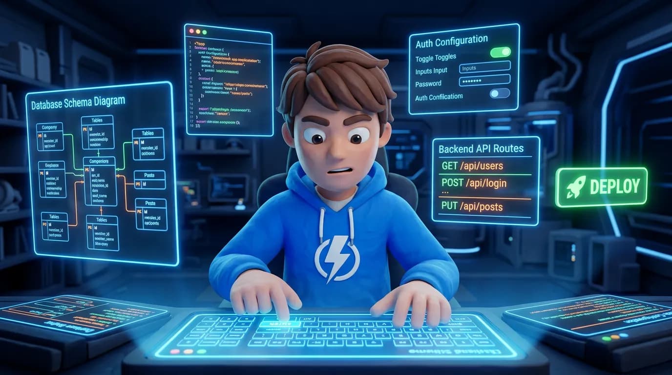 Cursor with Blink MCP active — the agent builds the full stack from one prompt