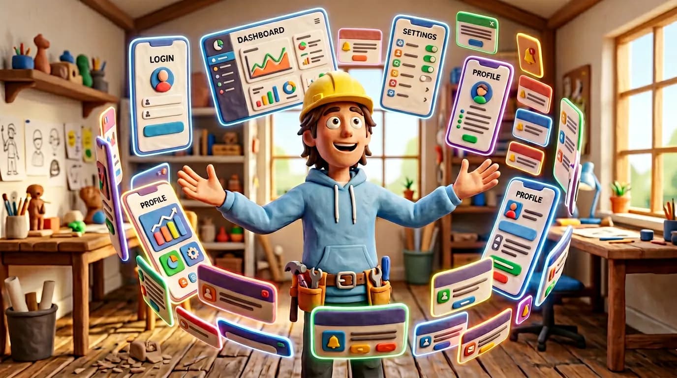 Building a mobile app with AI in 2026 — components assemble automatically from a description