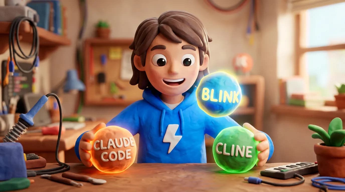 Comparing Claude Code vs Cline vs Blink — three agentic coding options for developers and founders