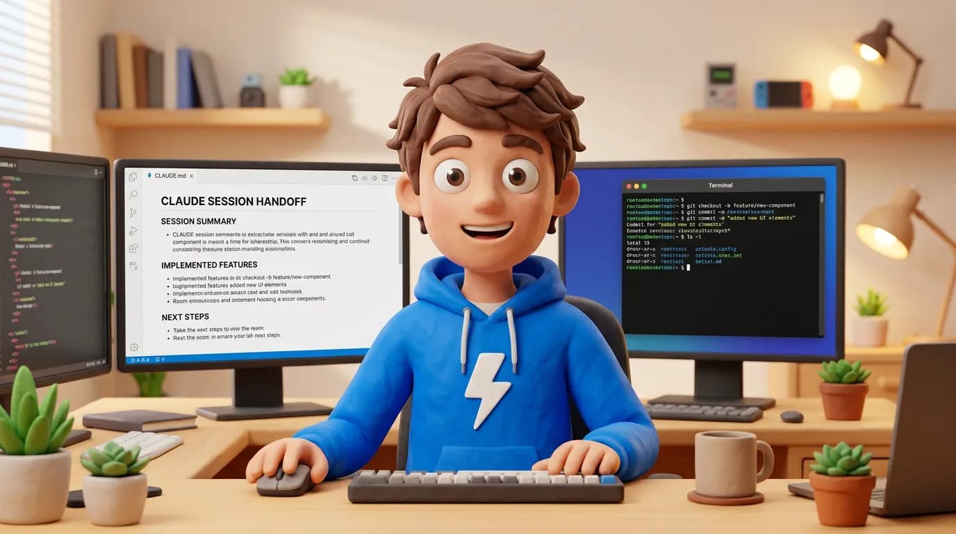 A /doc handoff note keeps your work organized across sessions — paste it as context when you return