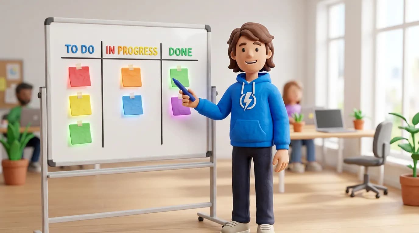 A simple custom kanban project board — built in an afternoon with AI
