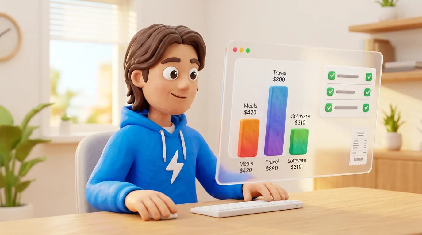 Custom expense tracker dashboard showing monthly spending by category — built with Blink
