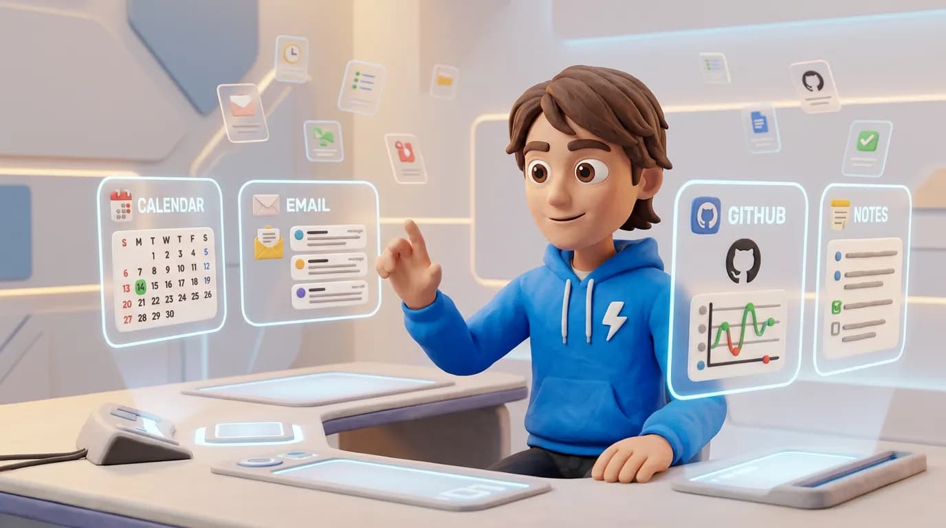 OpenClaw agent running 12 different workflow automations simultaneously across personal productivity, developer, and business categories