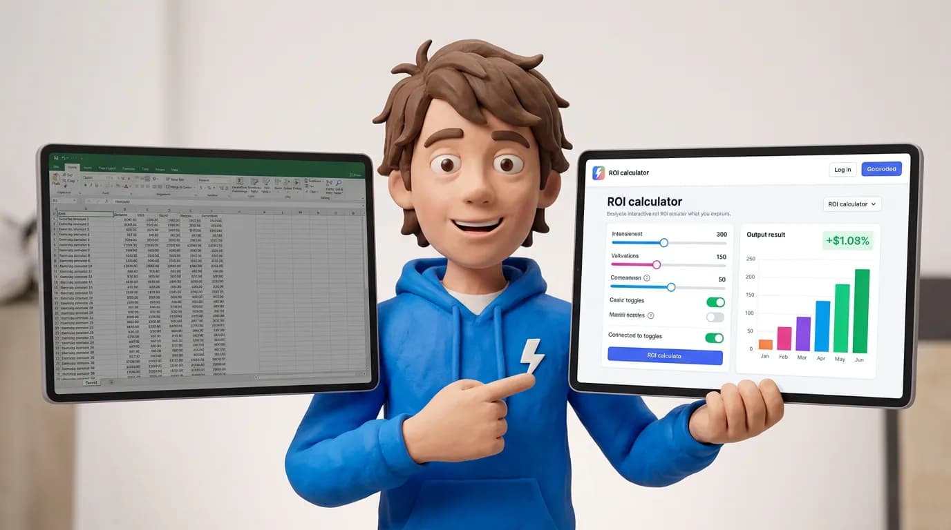 Excel ROI calculator vs custom AI-built ROI calculator