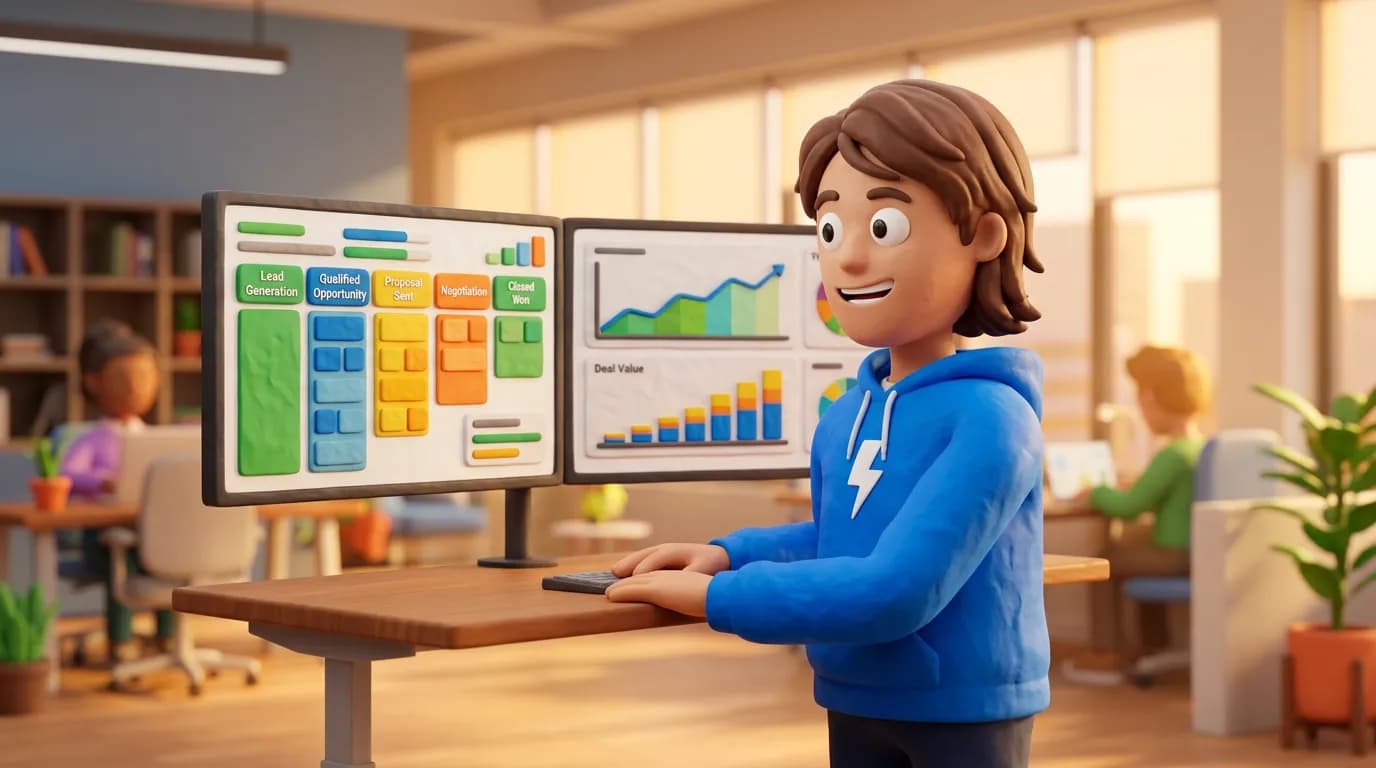 Sales rep with custom AI-built sales dashboard