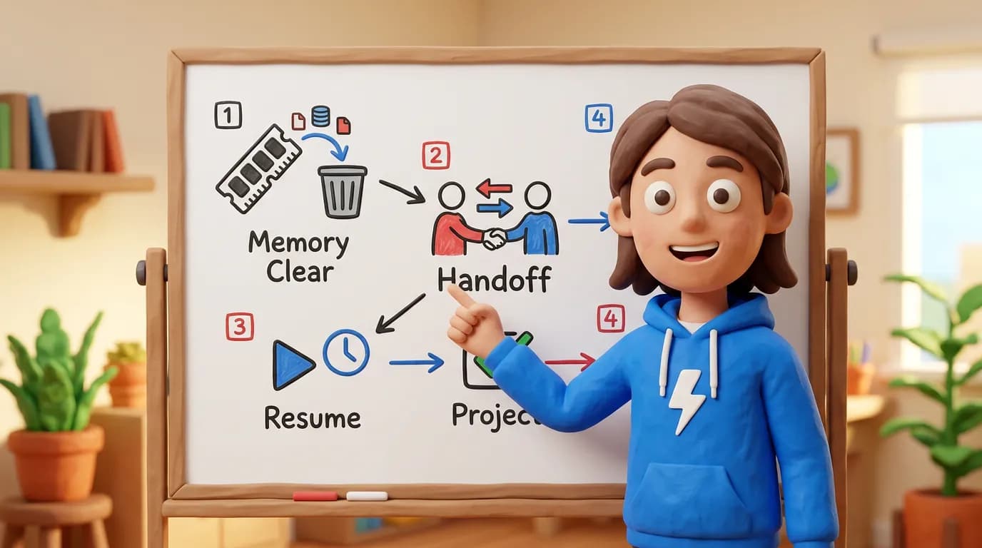 The context management workflow for long Claude Code sessions — from bloated to focused