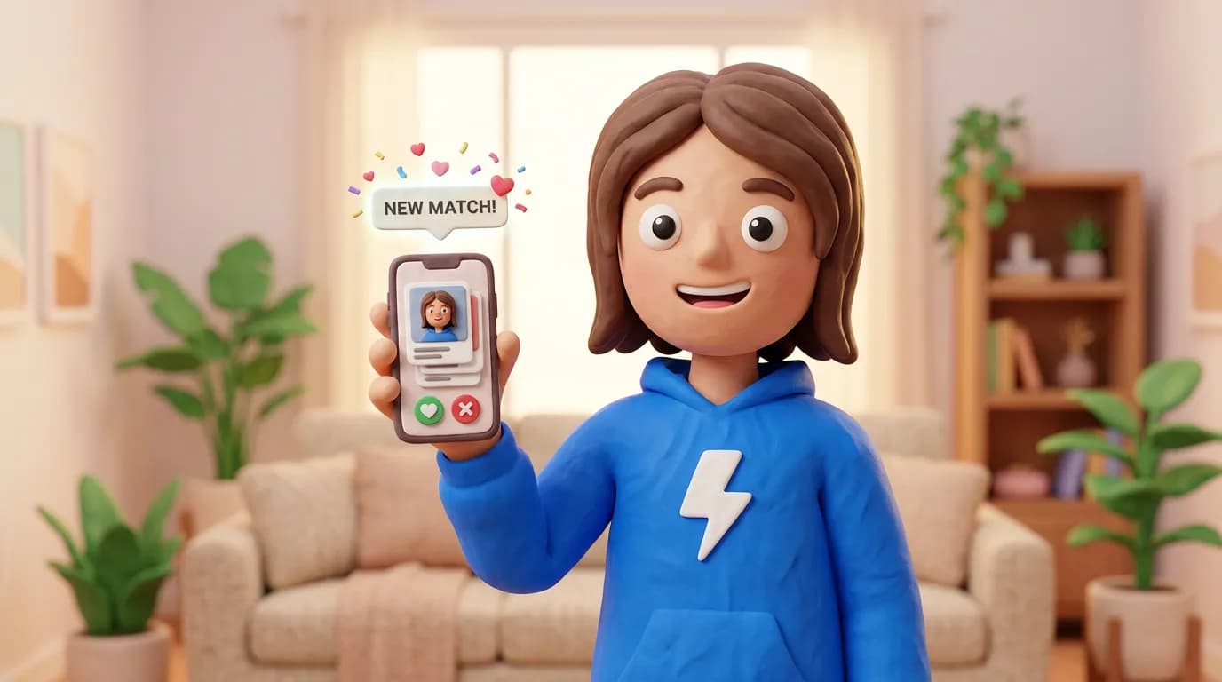 The swipe interface and match notification system — the core mechanic of every successful dating app