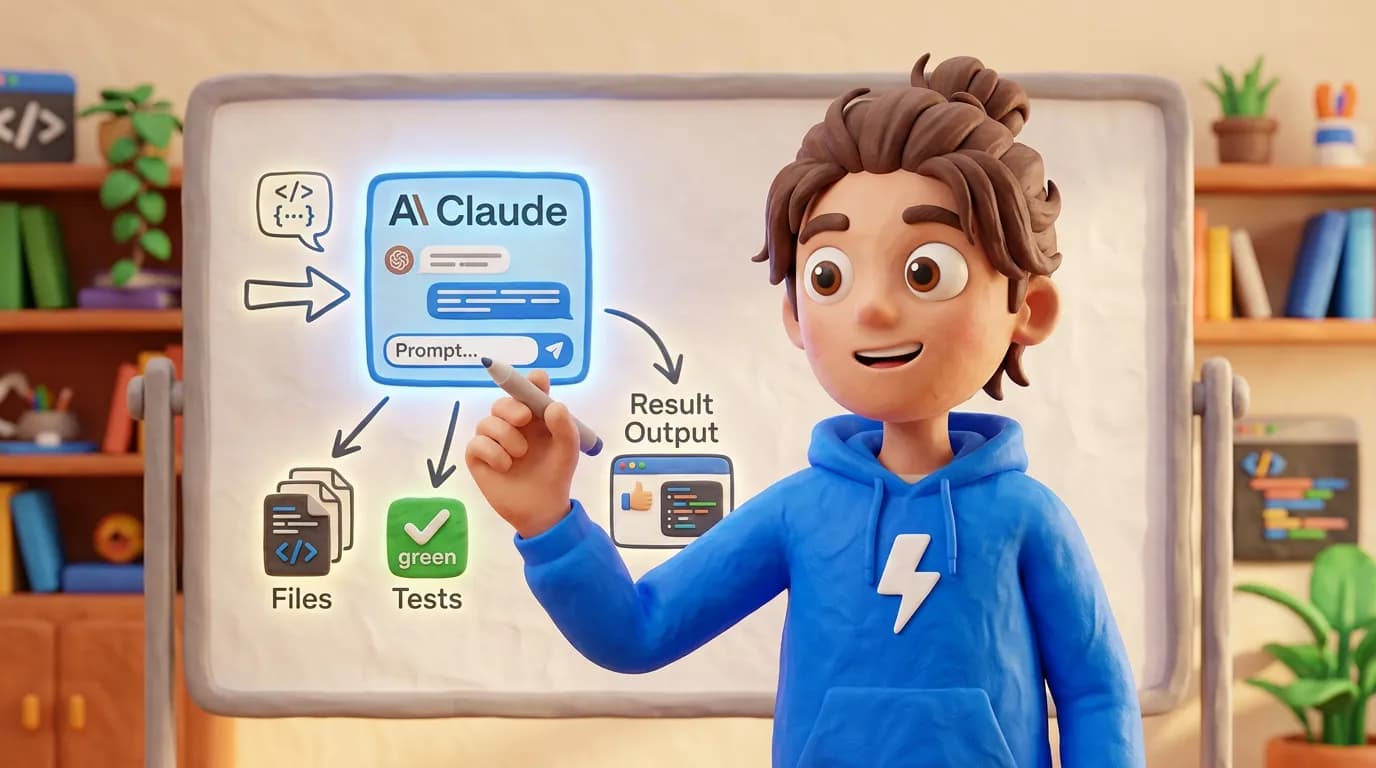 How Claude Code works: you describe what to build, Claude plans and executes the code autonomously