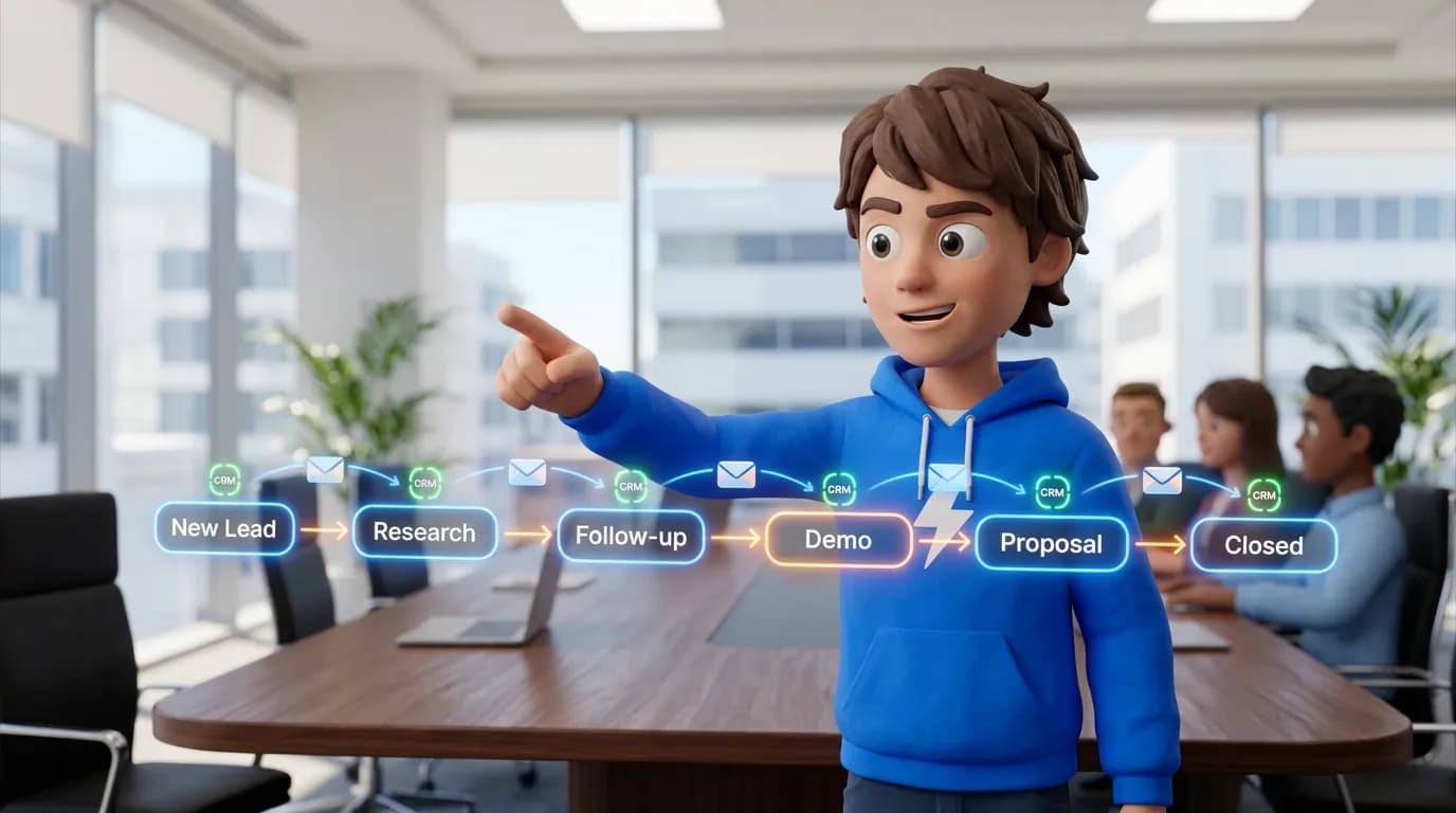 OpenClaw's sales pipeline agent: leads move through stages automatically, follow-ups fire on schedule, CRM stays in sync without manual entry