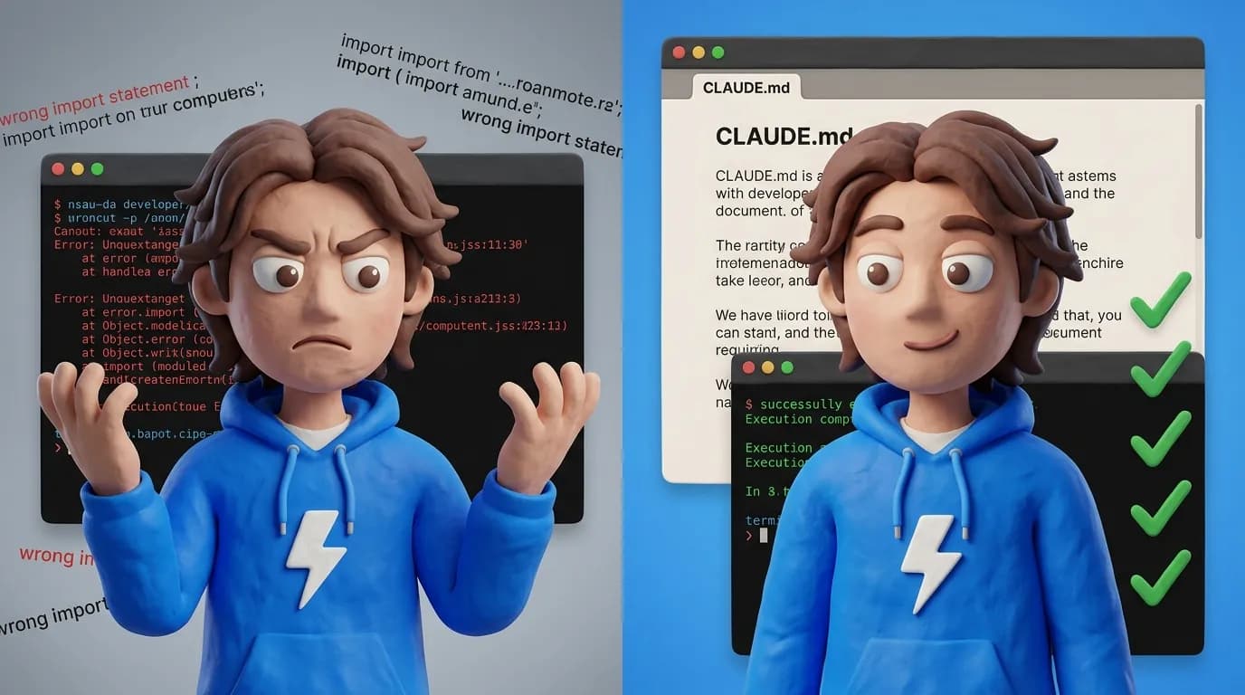 Before vs after setting up CLAUDE.md — the single change with the highest ROI for most Claude Code users