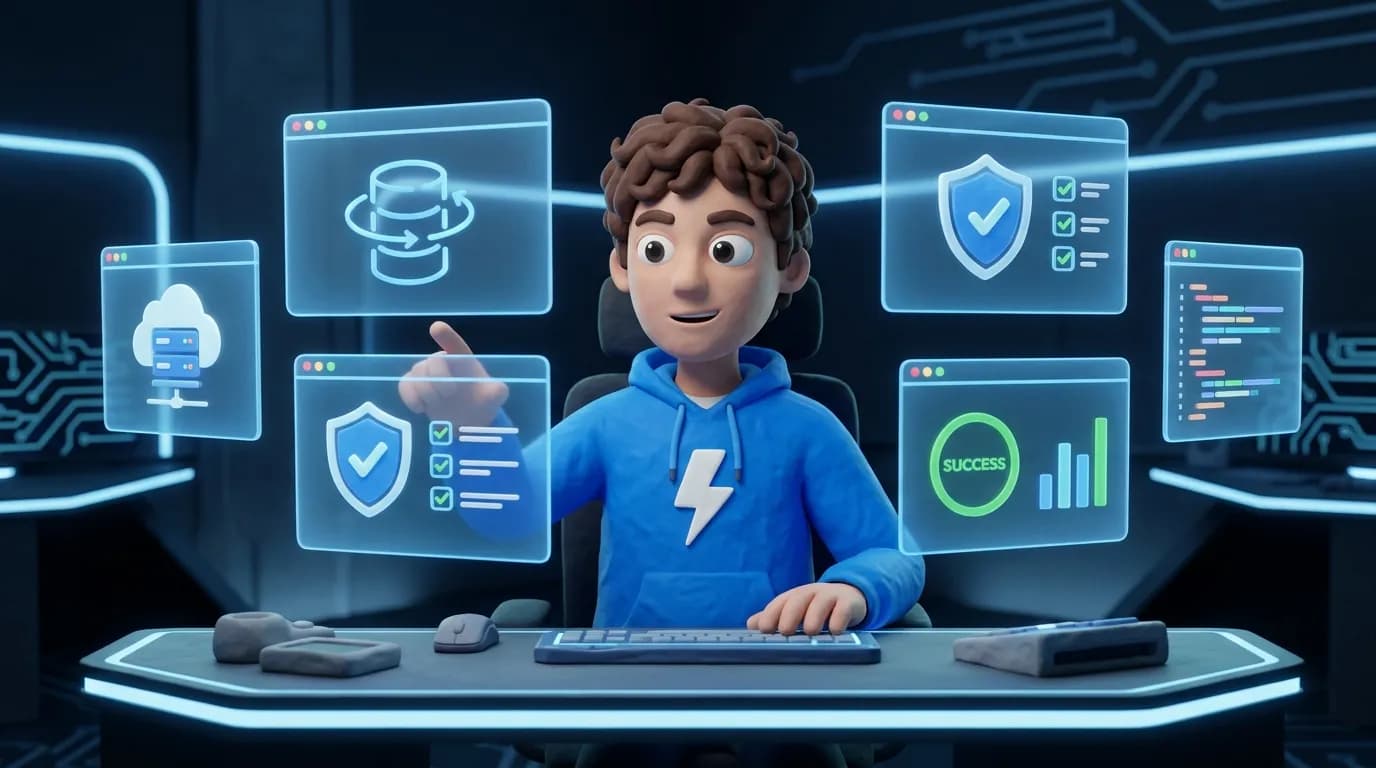 Cursor agent executing Blink provisioning across database, auth, and hosting simultaneously — no manual setup required