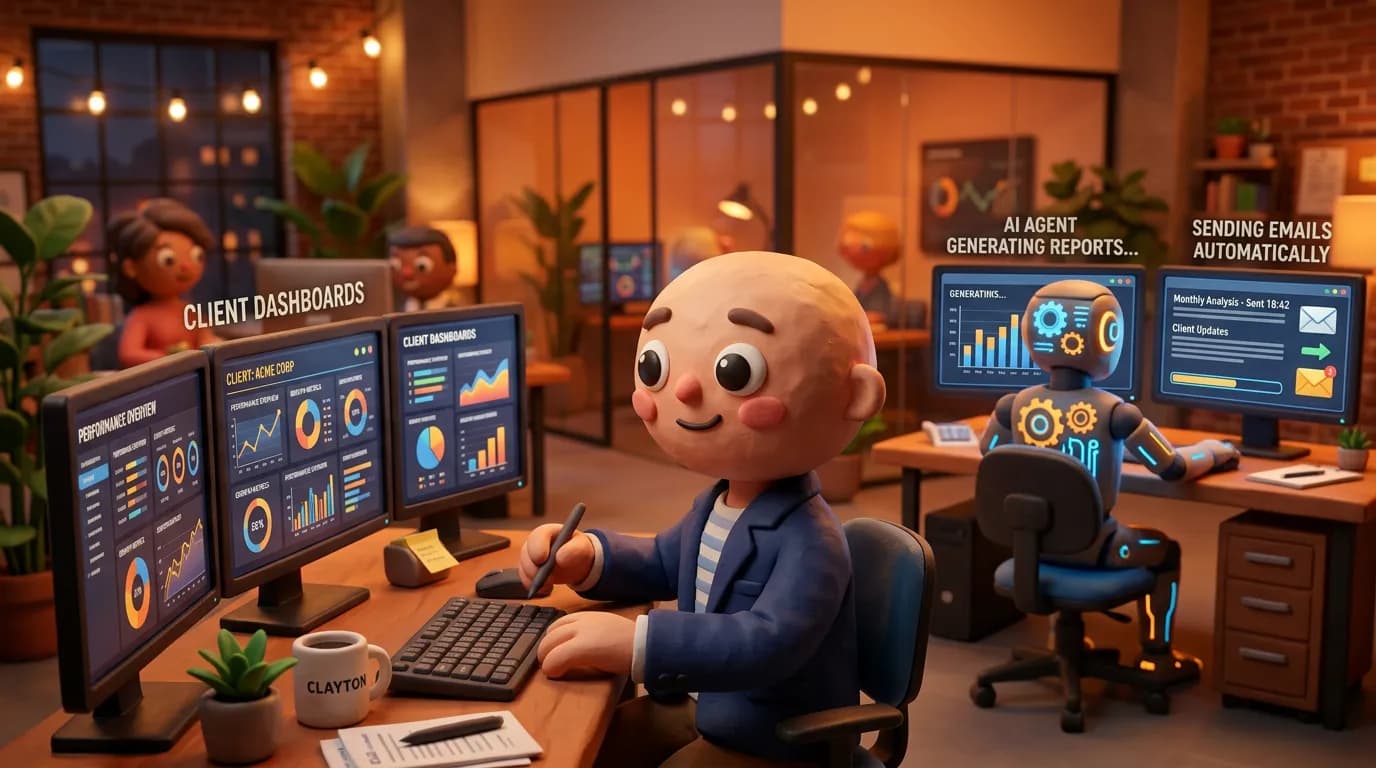 OpenClaw agent handling agency reporting and outreach while the account manager focuses on strategy