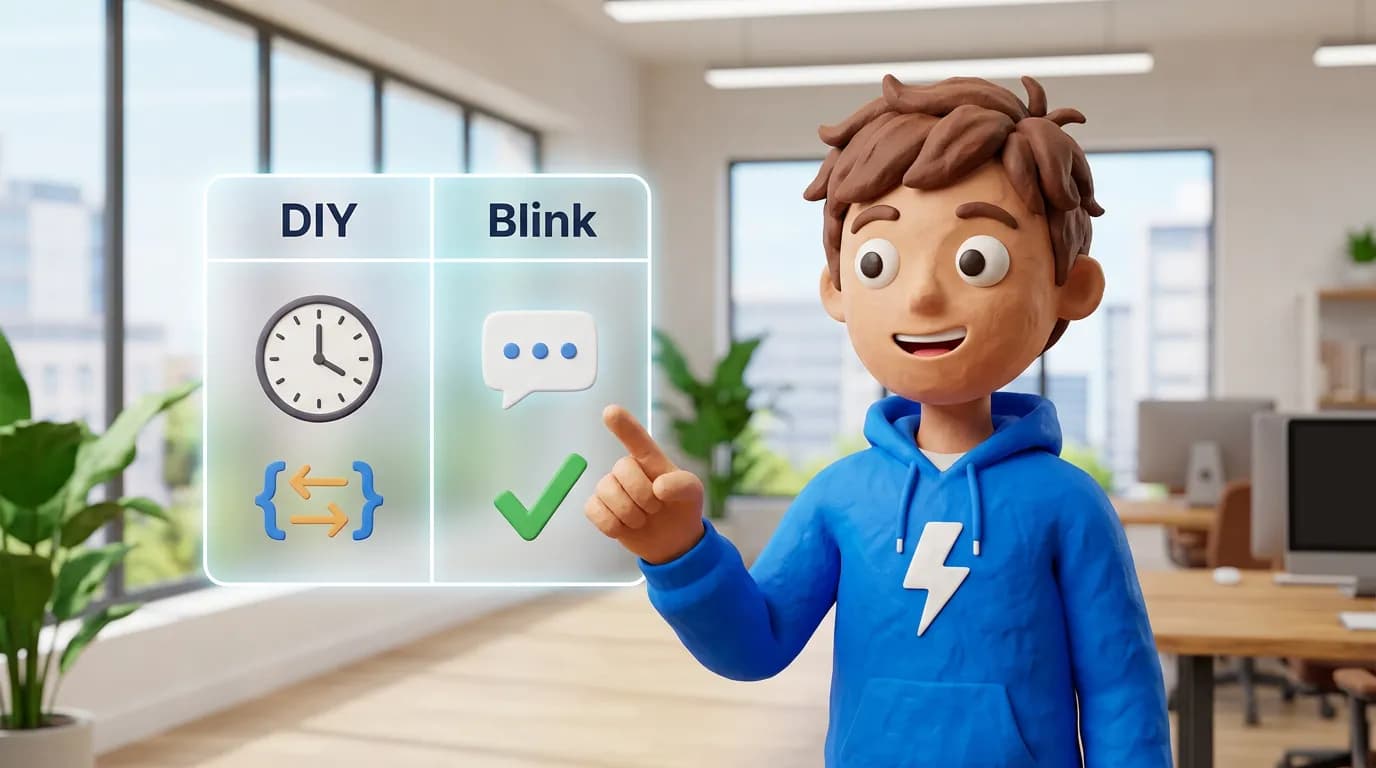 DIY Stripe integration vs Blink AI app builder comparison