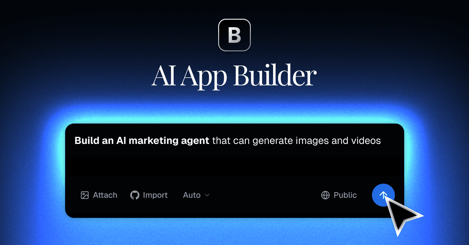 Blink landing page — full-stack AI app builder with database, auth, hosting, and 200+ models included out of the box
