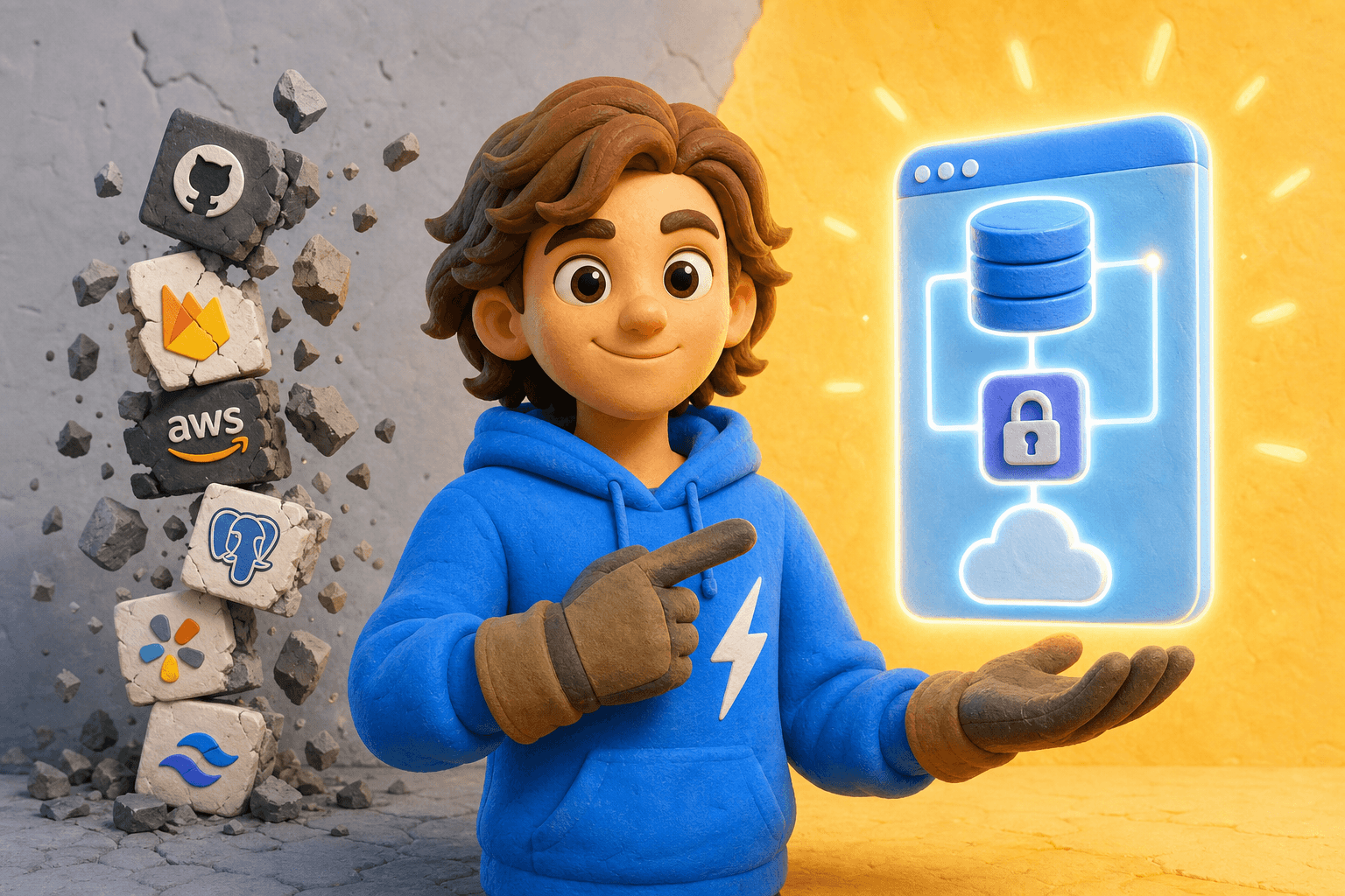 Claude Code writes the code — Blink Cloud handles the database, auth, and deploy so you don't wire 5 services manually