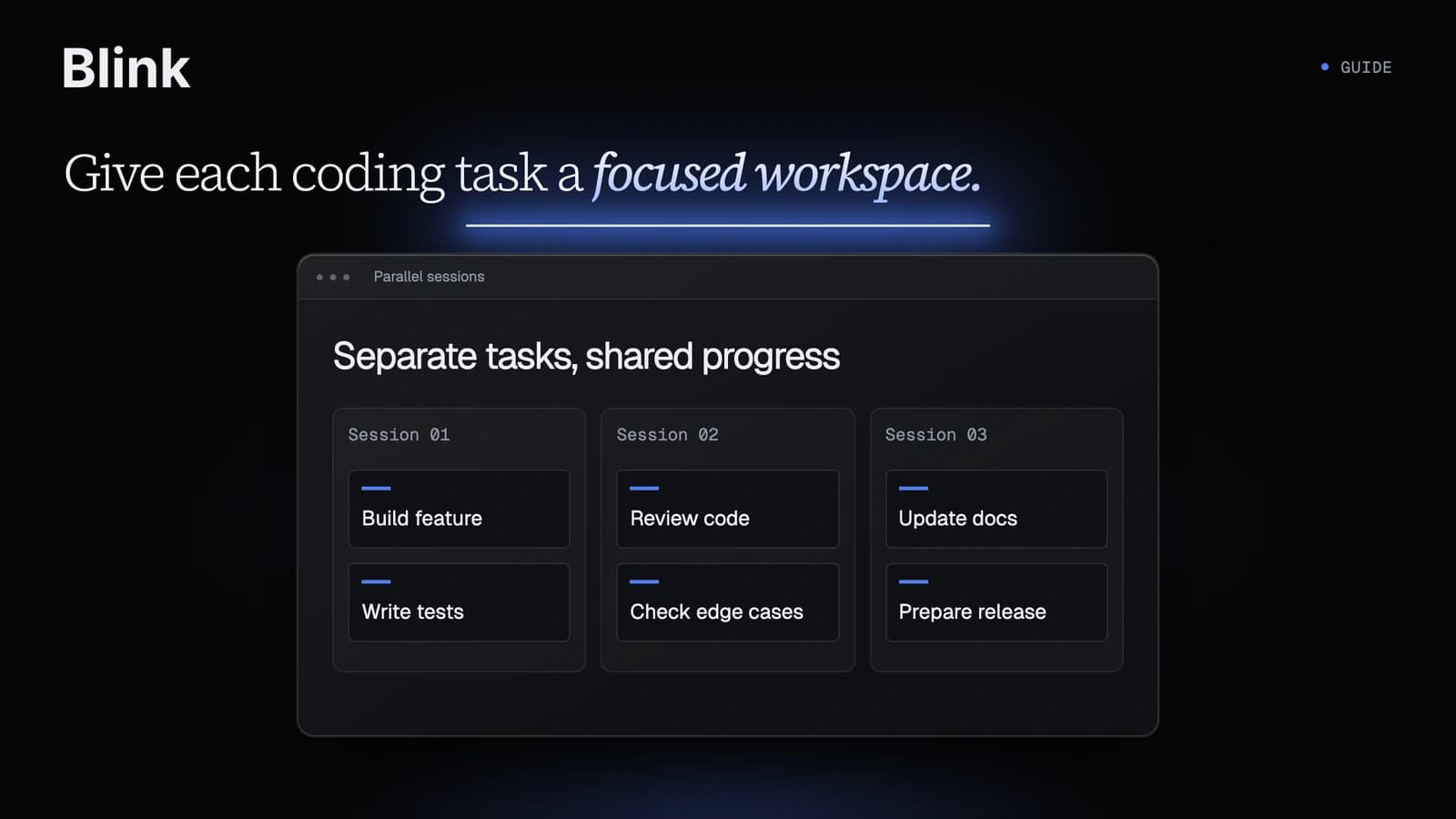 Give each coding task a focused workspace. Claude Code power-user workflows. Conceptual illustration.