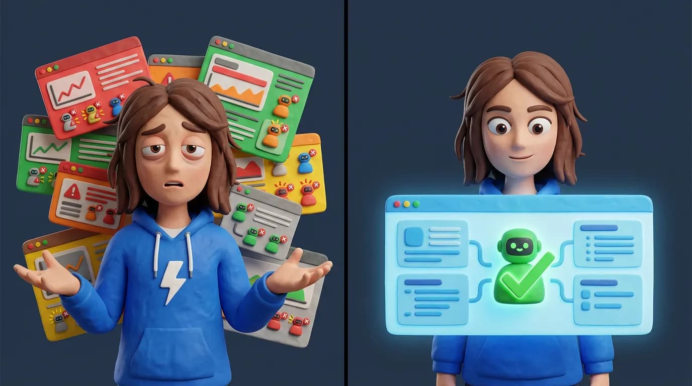 Context engineering: organized context (right) vs tangled context (left) — dramatically different results from the same prompt