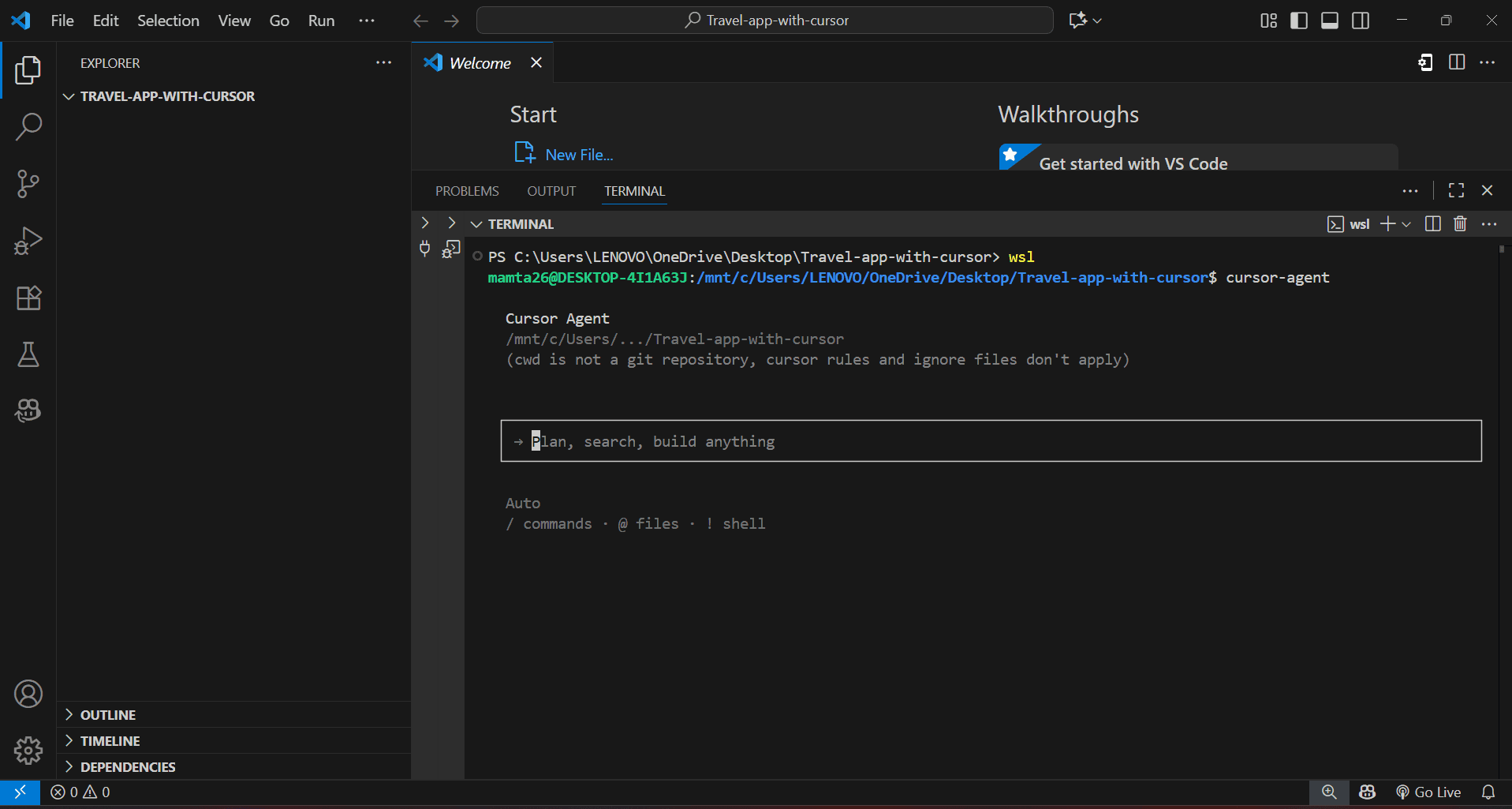 A developer at a terminal running the Blink skills install command with Cursor open in the background