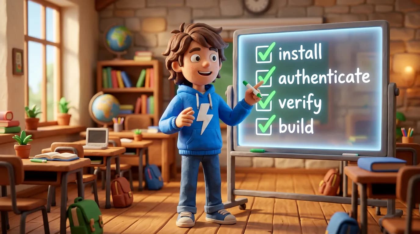 Cursor MCP setup checklist: install plugin, authenticate, verify connection, then ask your agent to build