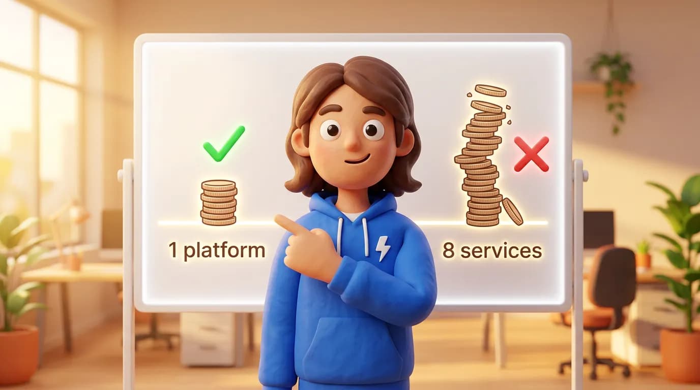 1 platform vs 8 services — the cost and complexity comparison between Blink Cloud and the DIY stack