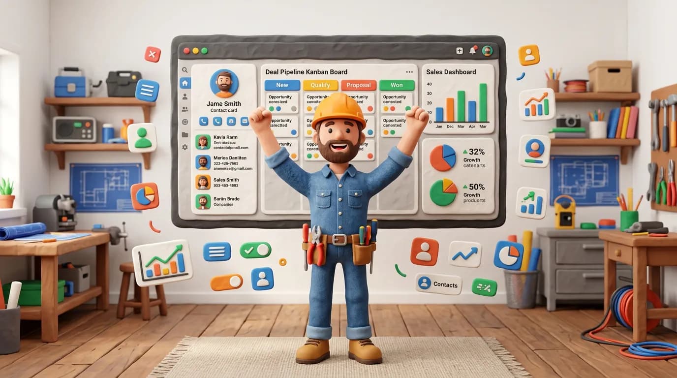 A complete CRM with contact management, deal pipeline, and sales dashboard built and deployed with Blink