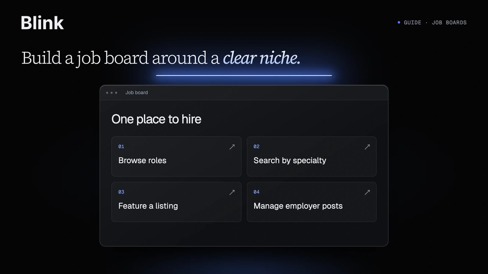 A niche job board brings role search and employer listing management together.