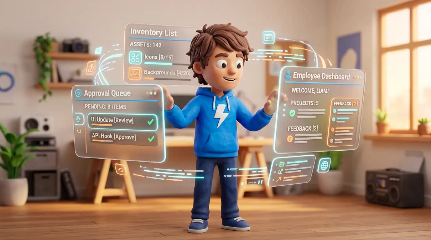 The three most common internal tools teams build first: approval flows, inventory trackers, and employee dashboards
