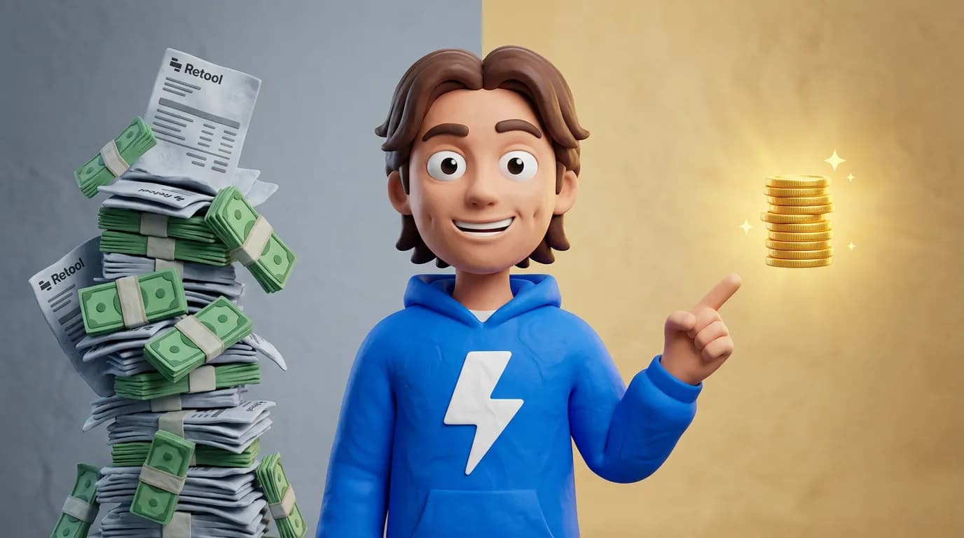 Internal tool cost: Retool at $1,200-6,000/year vs building your own with Blink
