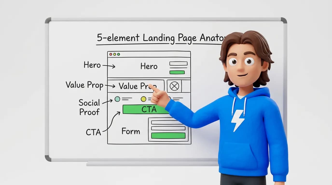 The 5 elements every high-converting landing page needs — and how to build each without coding