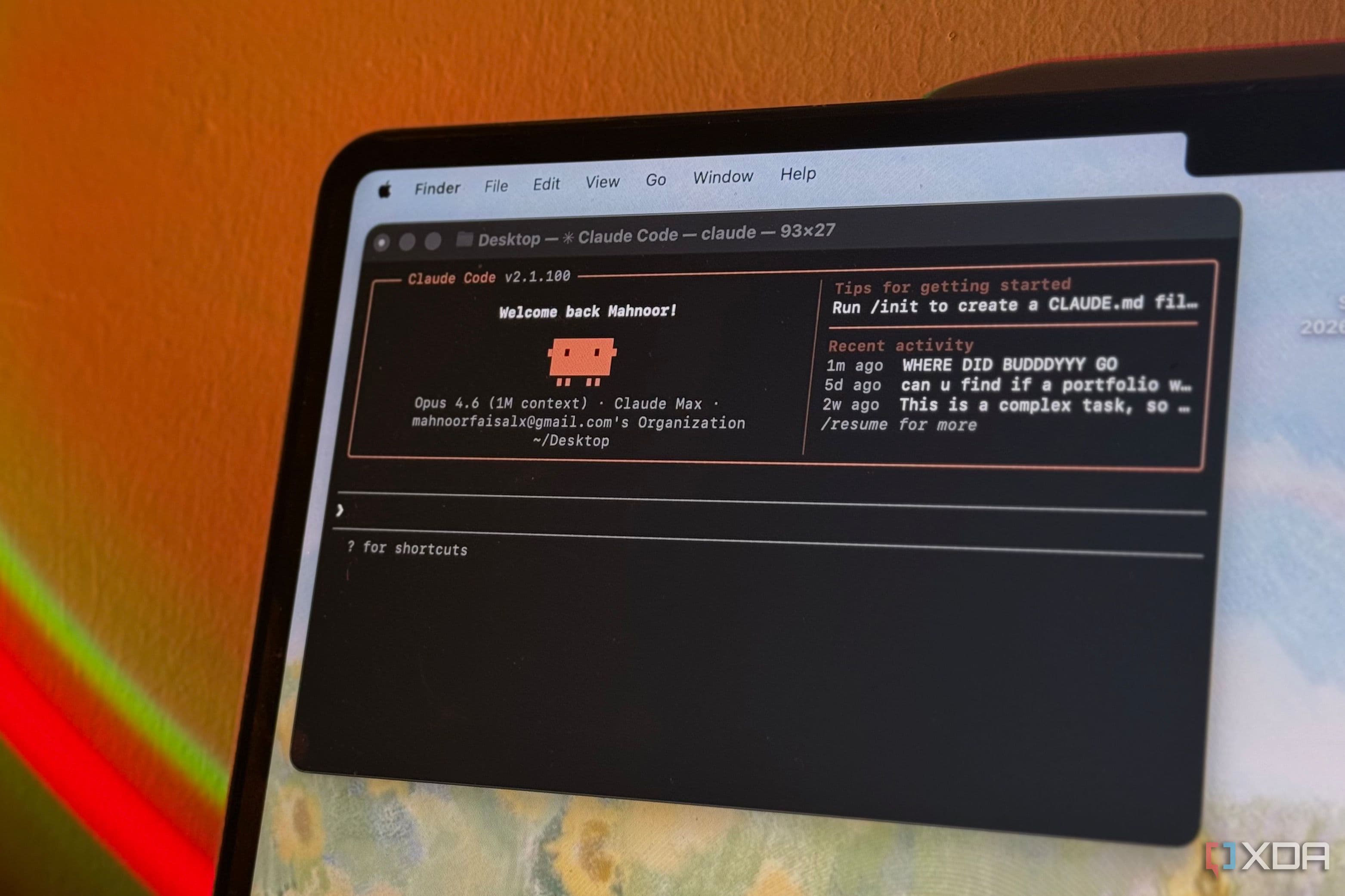 Developer terminal showing Claude Code running an autonomous coding session
