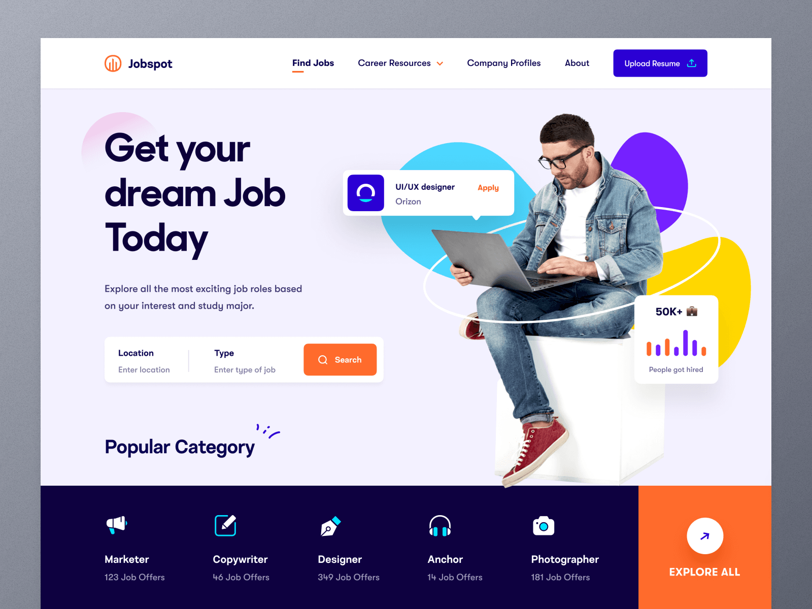 Niche job board with job listings, company profiles, and search filters