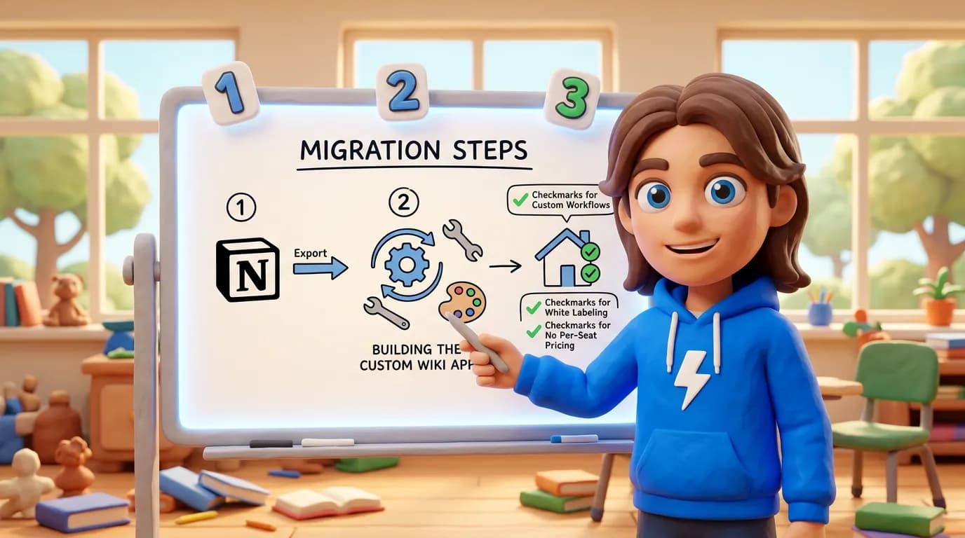 Step-by-step migration from Notion to a custom wiki built with Blink — export, import, and go live