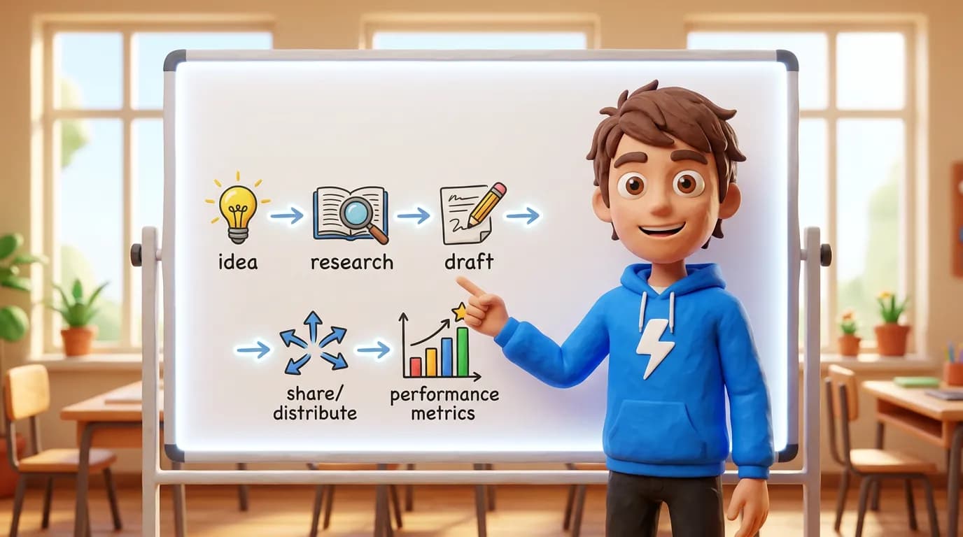 The end-to-end content factory pipeline: from trend monitoring to published post to performance review