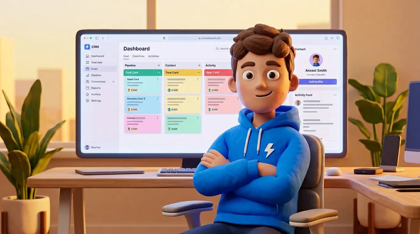 The final result: a custom CRM with your exact pipeline stages, fields, and views — no unused features, no per-seat pricing