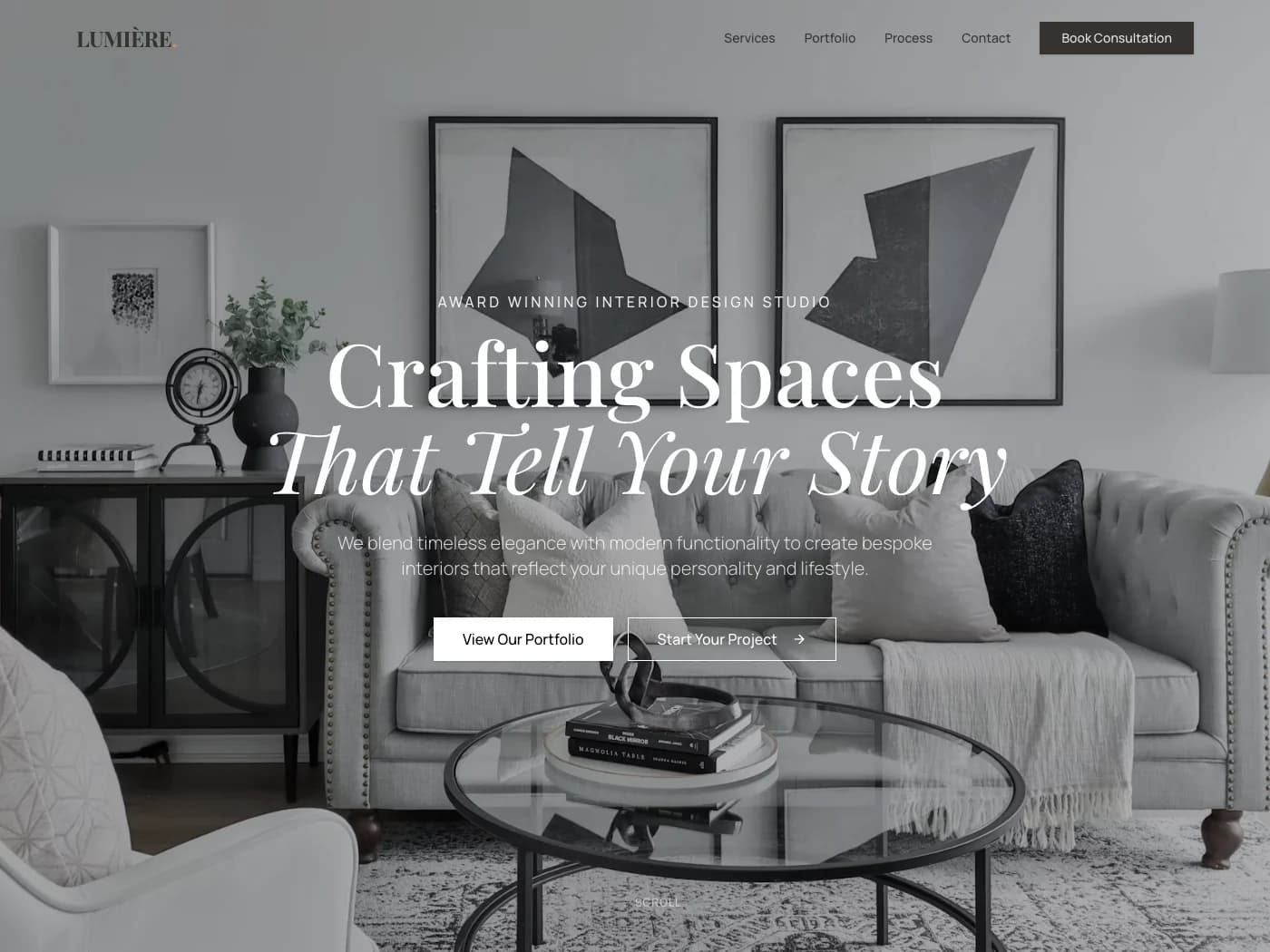 Interior Design Studio home page
