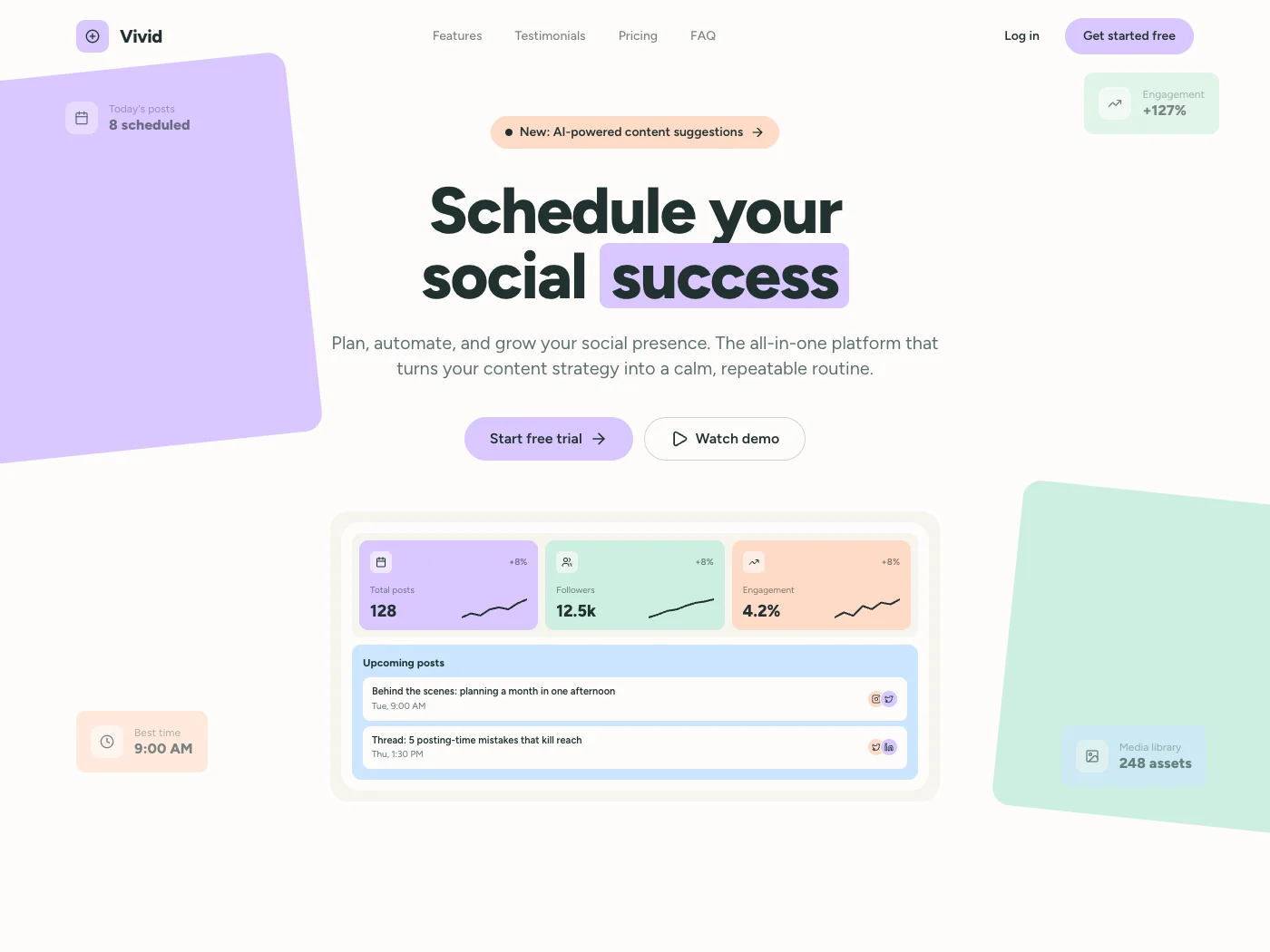 Social Scheduler home page