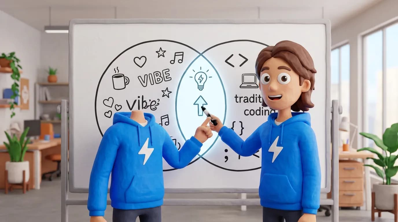 The smart approach: vibe coding and traditional coding are not opposites — the best builders use both