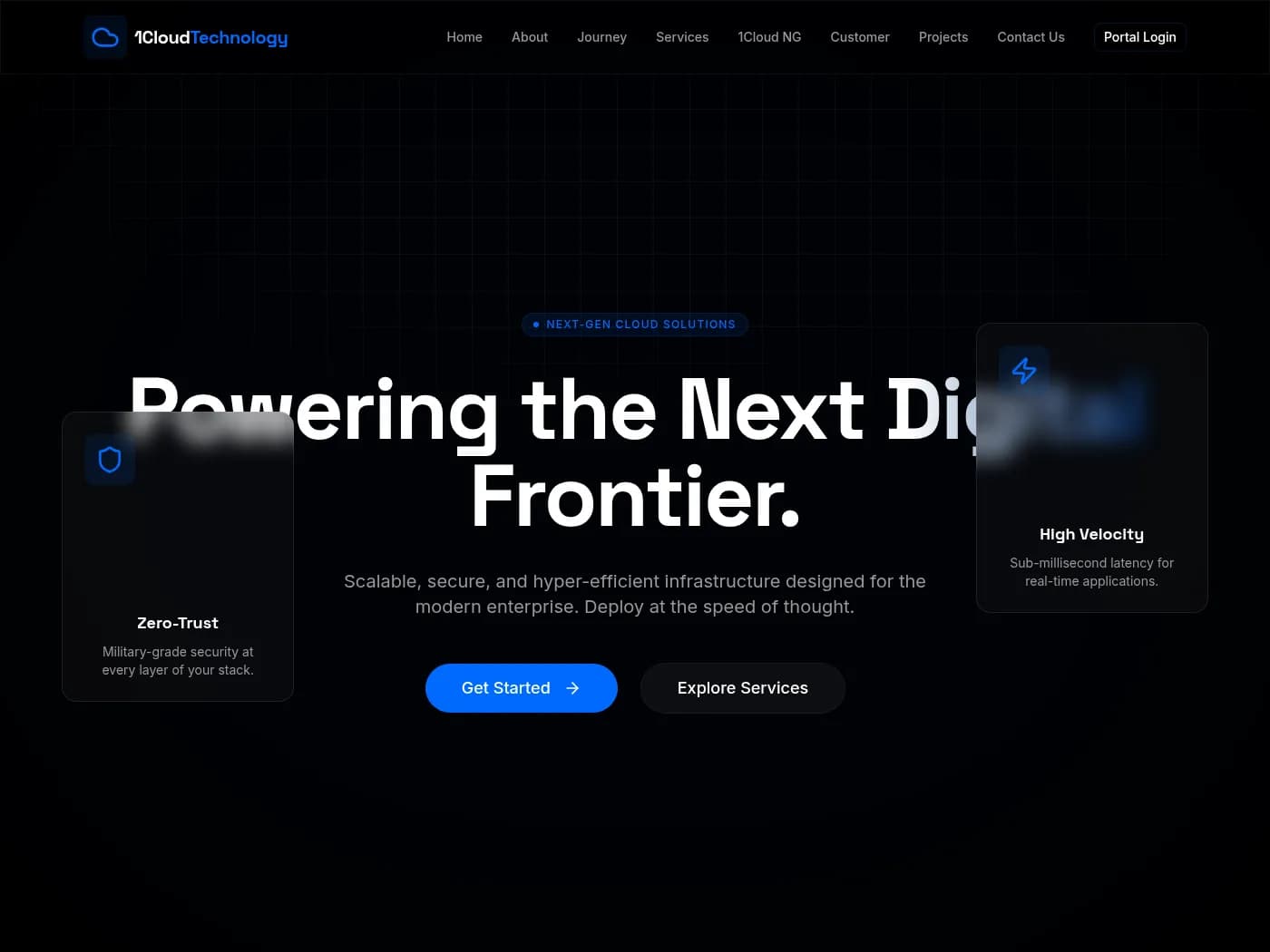 1CloudTechnology Wireframe UI