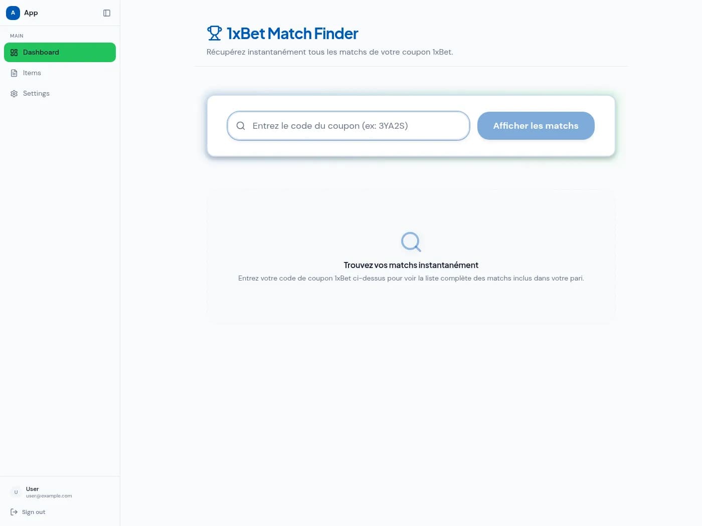 1xBet Match Finder