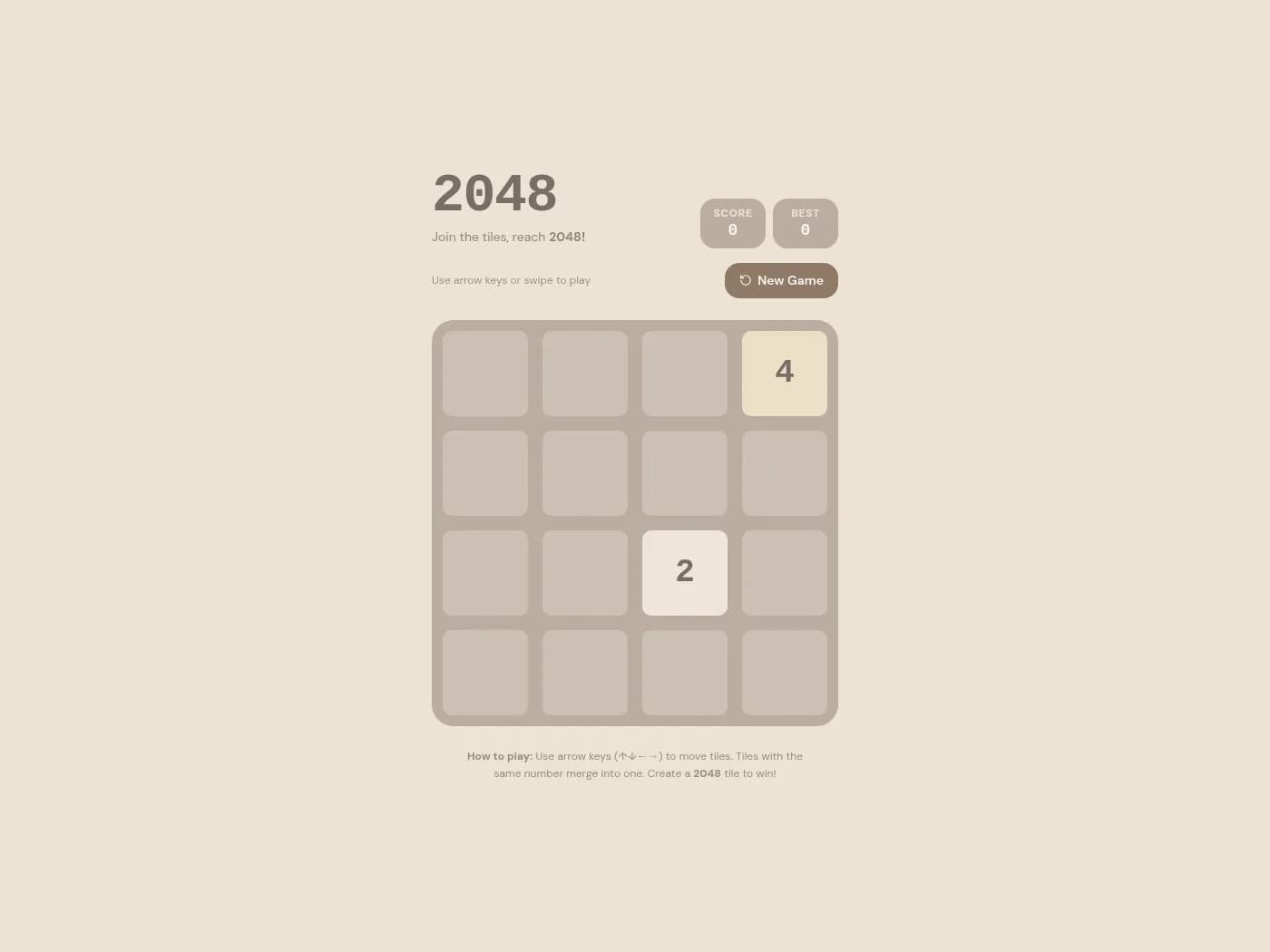 2048 Game Classic