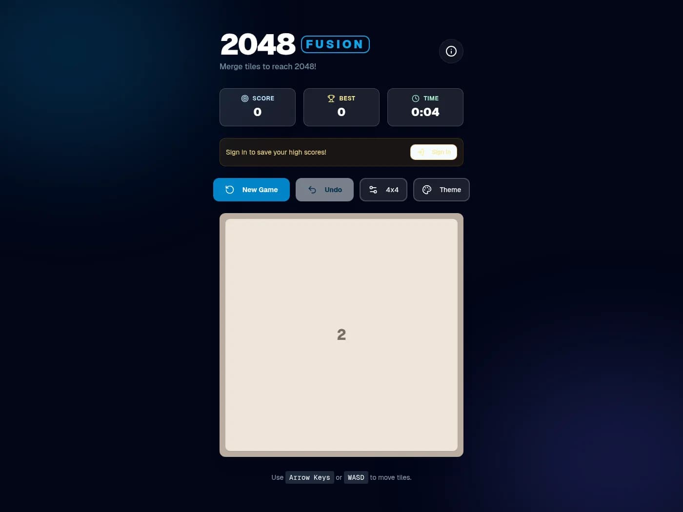 2048 Fusion Game