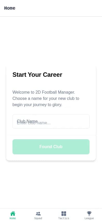 2D Football Manager Mobile