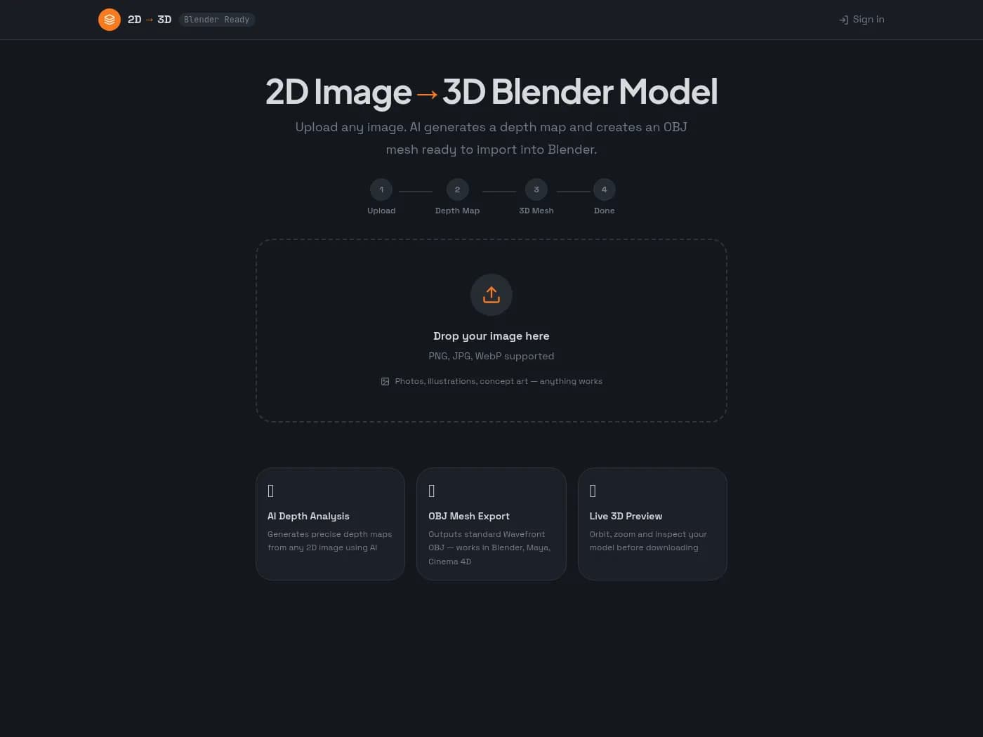 2D to 3D Blender Tool