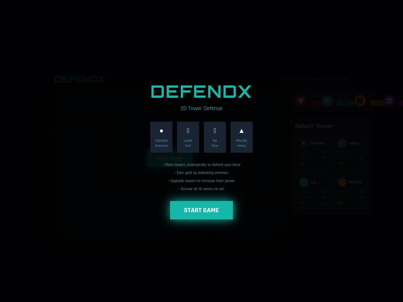 DefendX 2D Tower Defense
