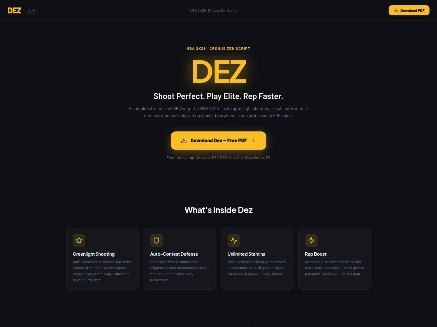 Dez: 2K26 Game Script