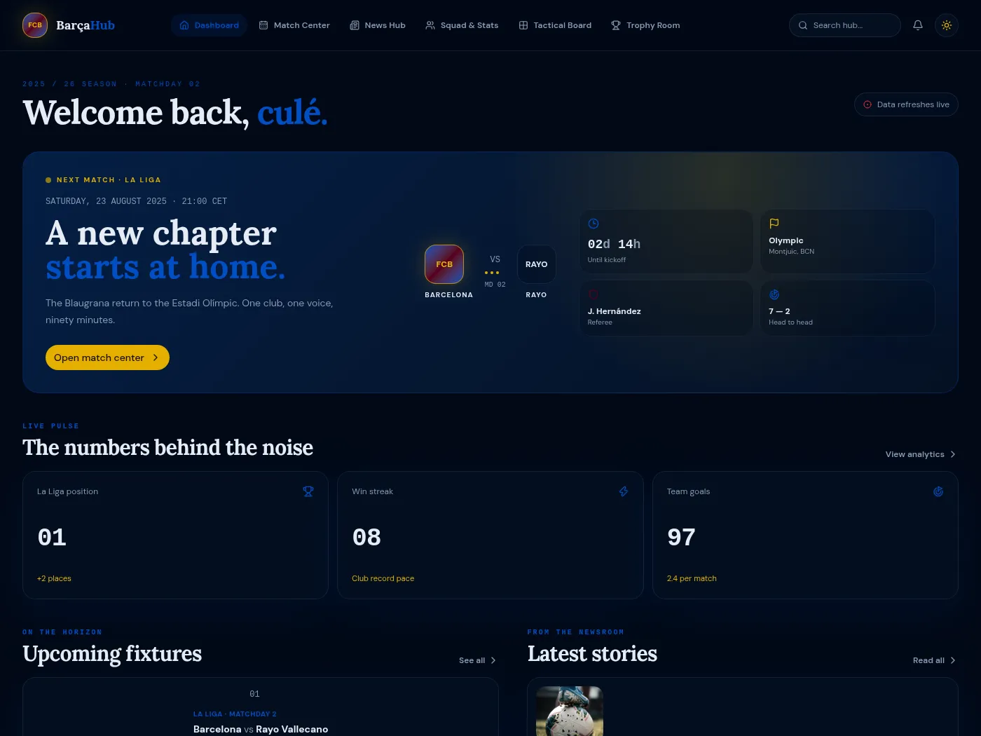 Barça Hub & Match Center