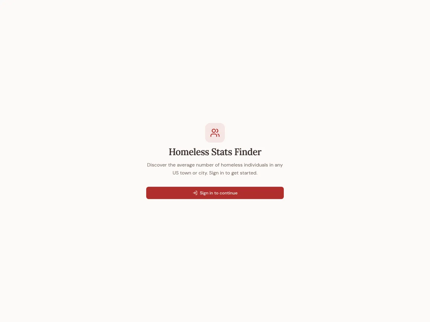 Homeless Stats Finder