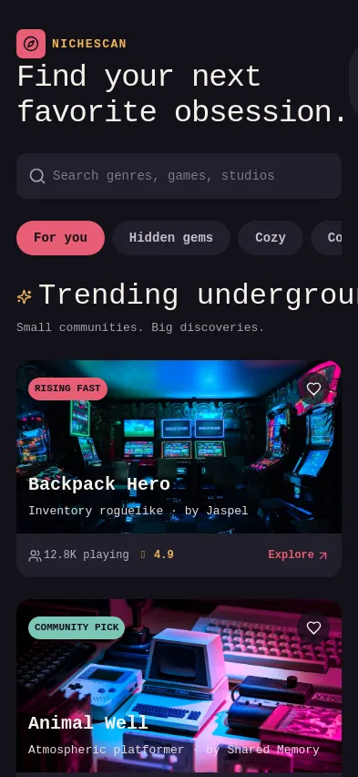 Niche Gaming Explorer